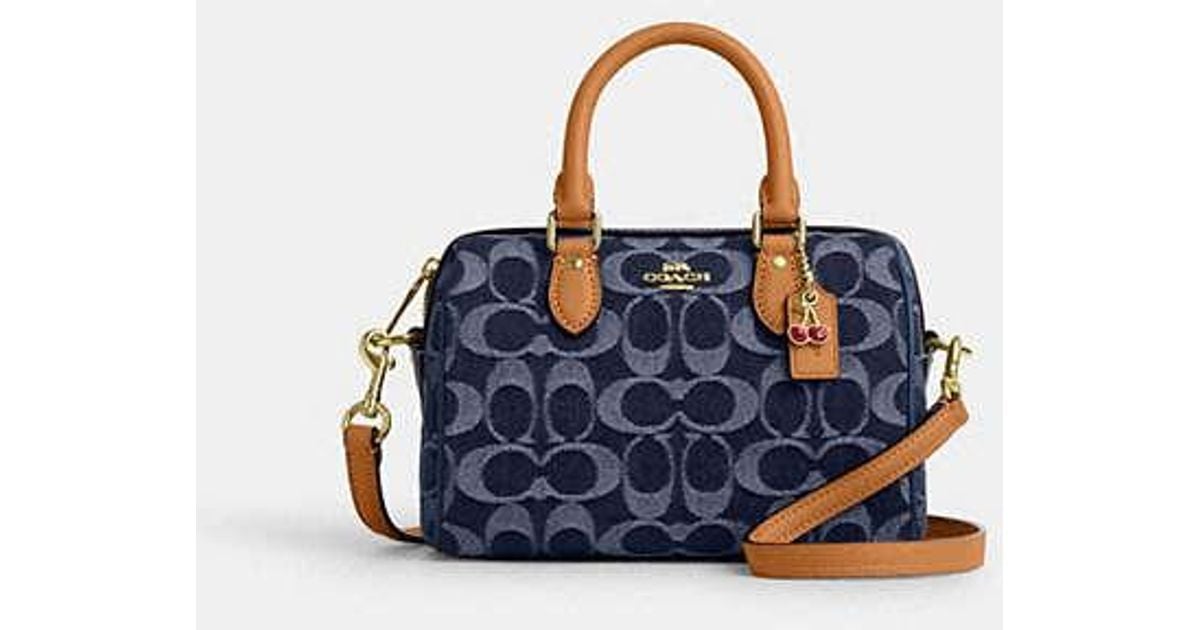 COACH Mini Rowan Crossbody Bag in Blue | Lyst