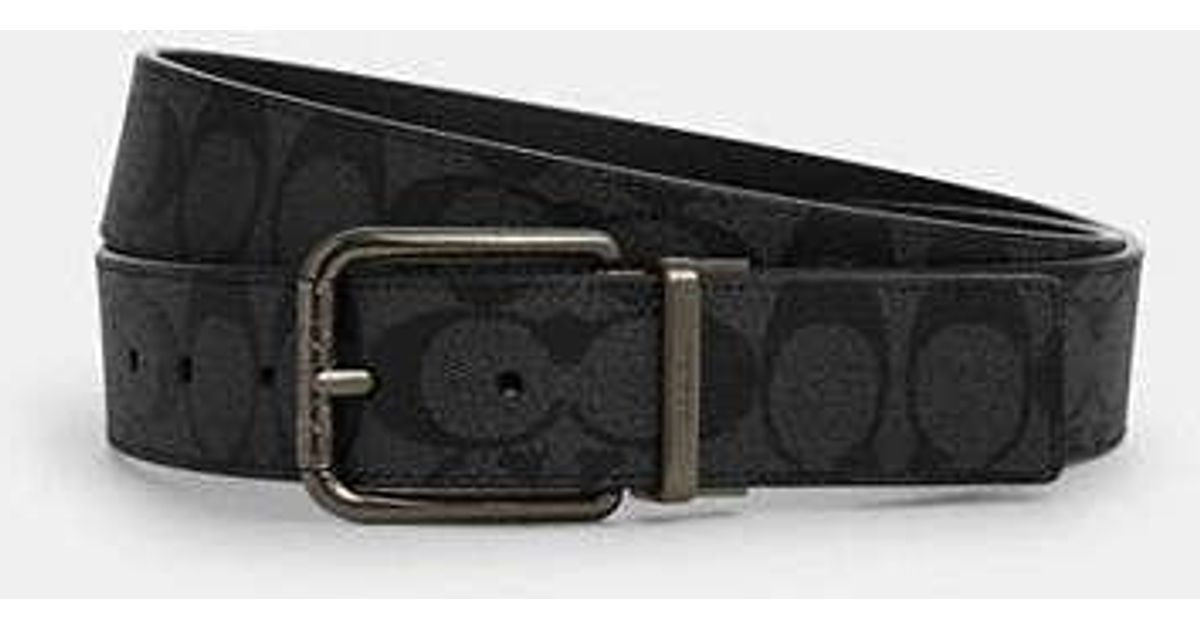 COACH Reversible Leather Roller Buckle Belt in Black for Men | Lyst