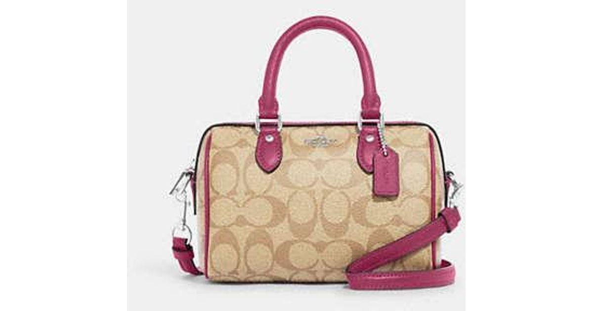 COACH Mini Rowan Crossbody Bag - Pink/beige | Pvc | Lyst UK