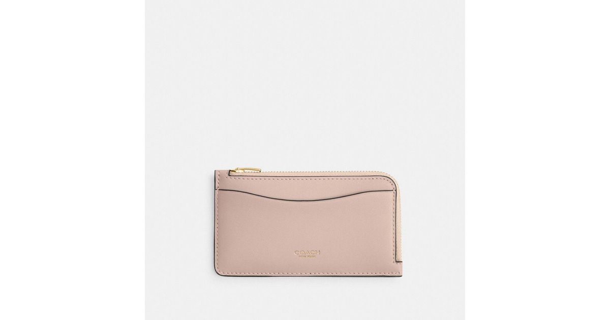 COACH New York Zip Card Case In Colorblock in Pink | Lyst