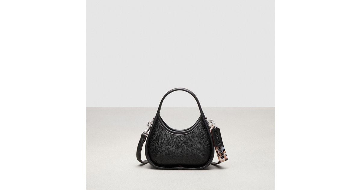 COACH Mini Ergo Bag With Crossbody Strap In Topia Leather in Black | Lyst