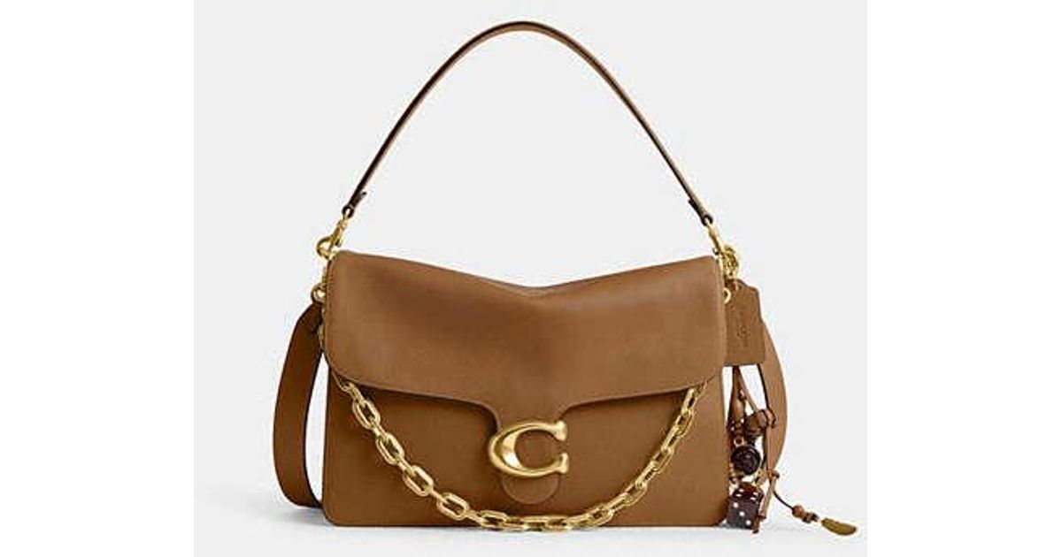 COACH Signature Chain Leather Tote Bag in Black | Lyst UK