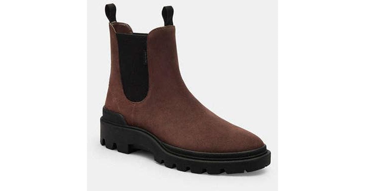 COACH Suede Collin Ankle Boots in Black for Men | Lyst