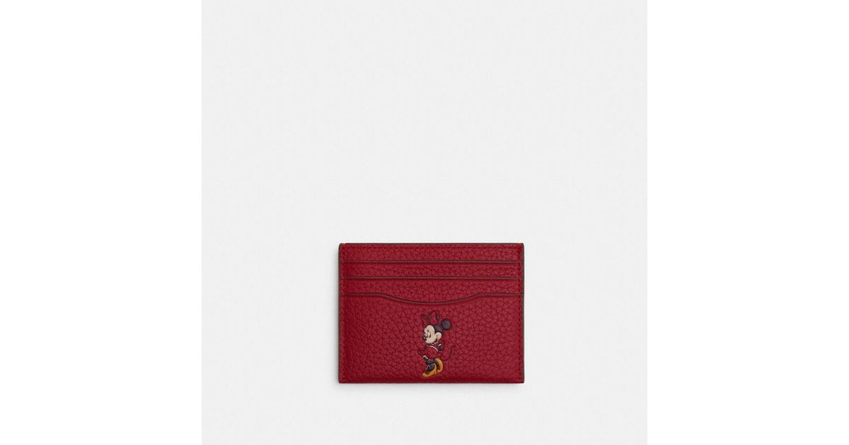 COACH Disney X Card Case In Regenerative Leather With Motif in Red for ...