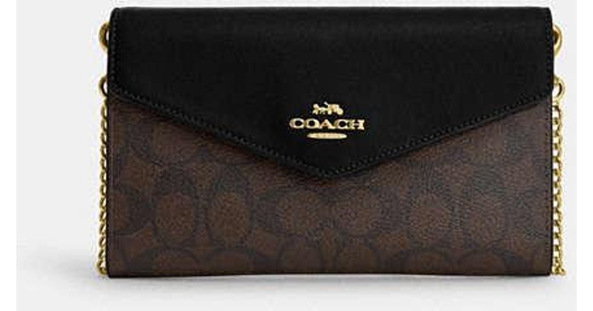 COACH Envelope Clutch Crossbody Bag - Brown | Leather in Black | Lyst UK