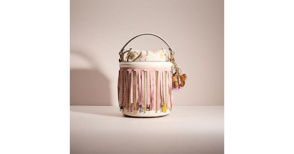COACH Upcrafted Drawstring Bucket Bag in Pink | Lyst