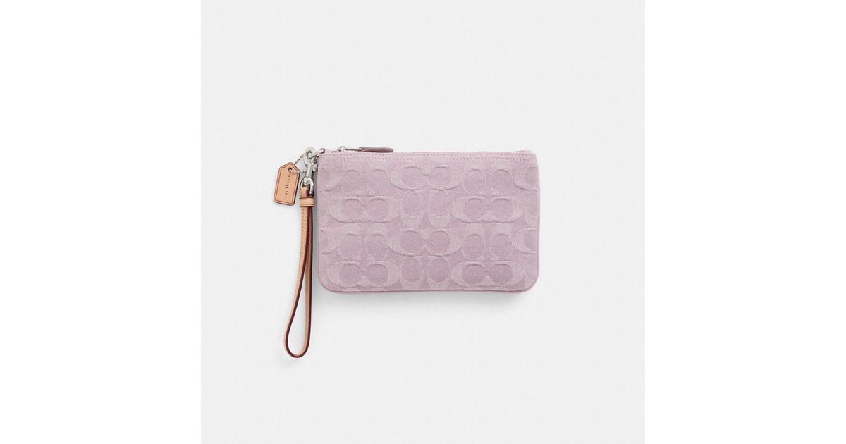 COACH Restored Small Wristlet In Signature Denim in Purple | Lyst