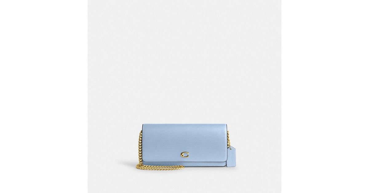 COACH Evie Long Wallet With Chain in Blue | Lyst