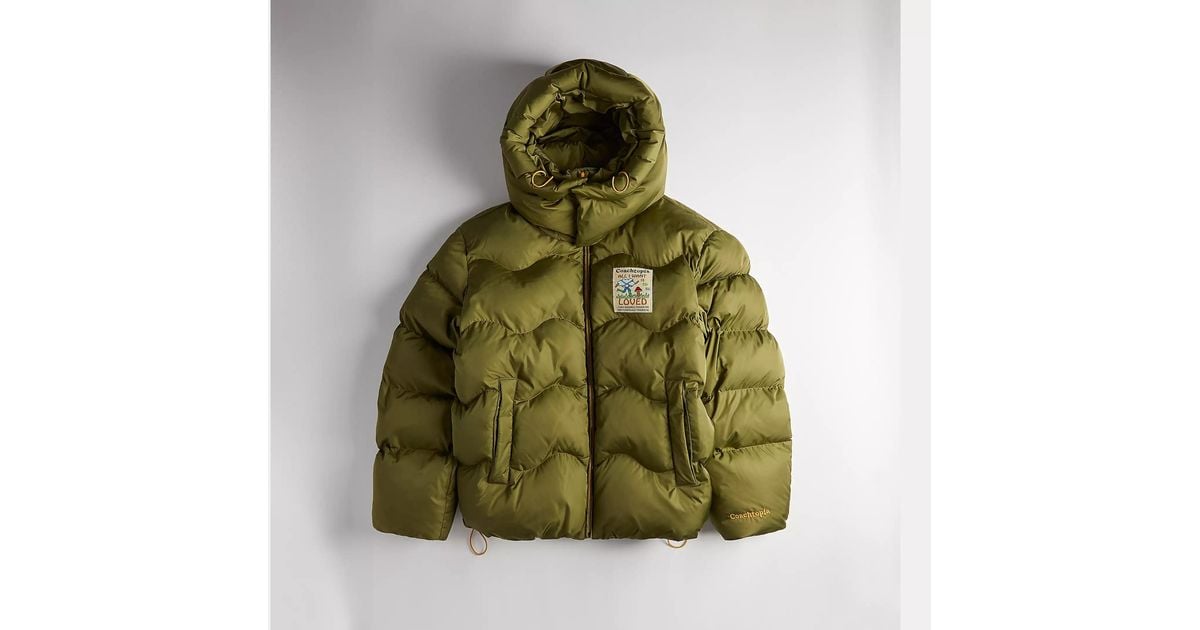 COACH Coachtopia Loop Quilted Puffer Jacket in Green | Lyst UK