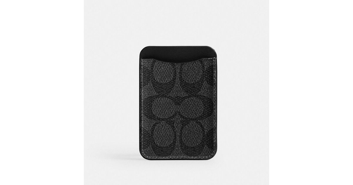 COACH Magsafe Phone Card Case In Signature Canvas in Black | Lyst