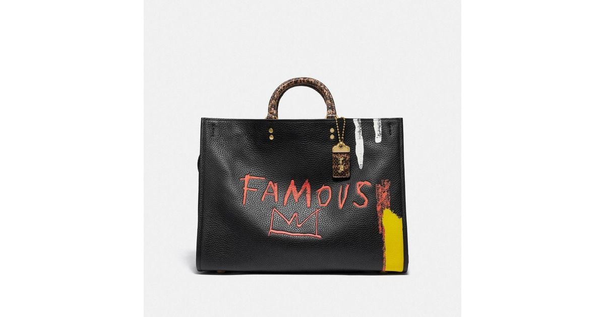 COACH X Jean-michel Basquiat Rogue 39 With Snakeskin Detail in Black | Lyst