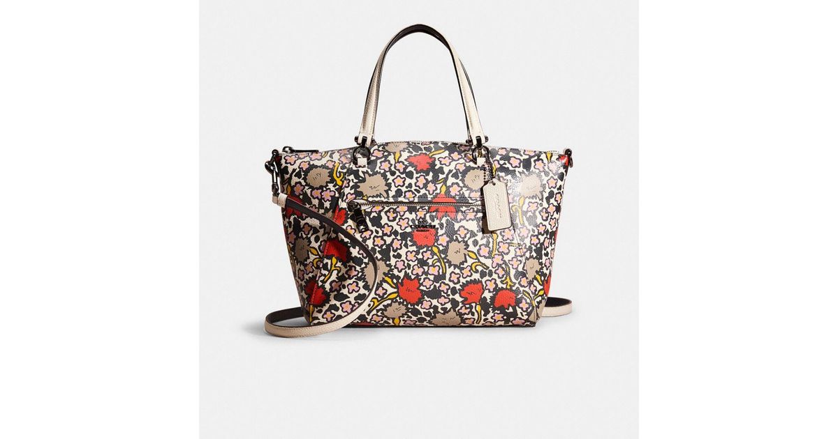 COACH Restored Prairie Satchel With Floral Print | Lyst