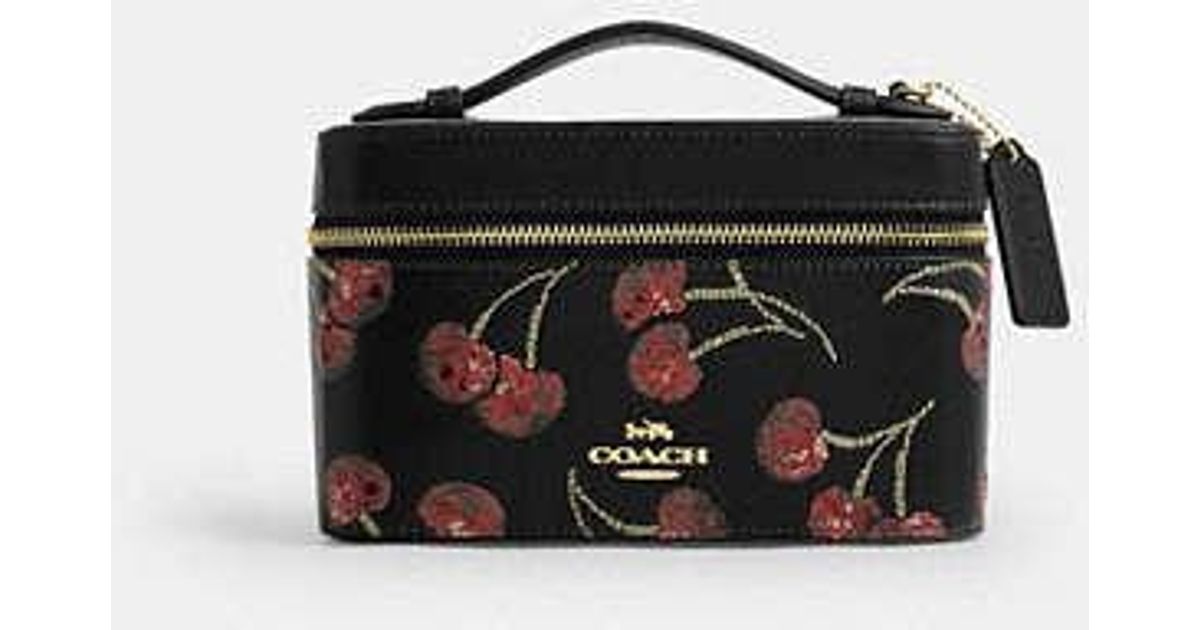 COACH Cosmetic Case With Cherry Print in Black | Lyst