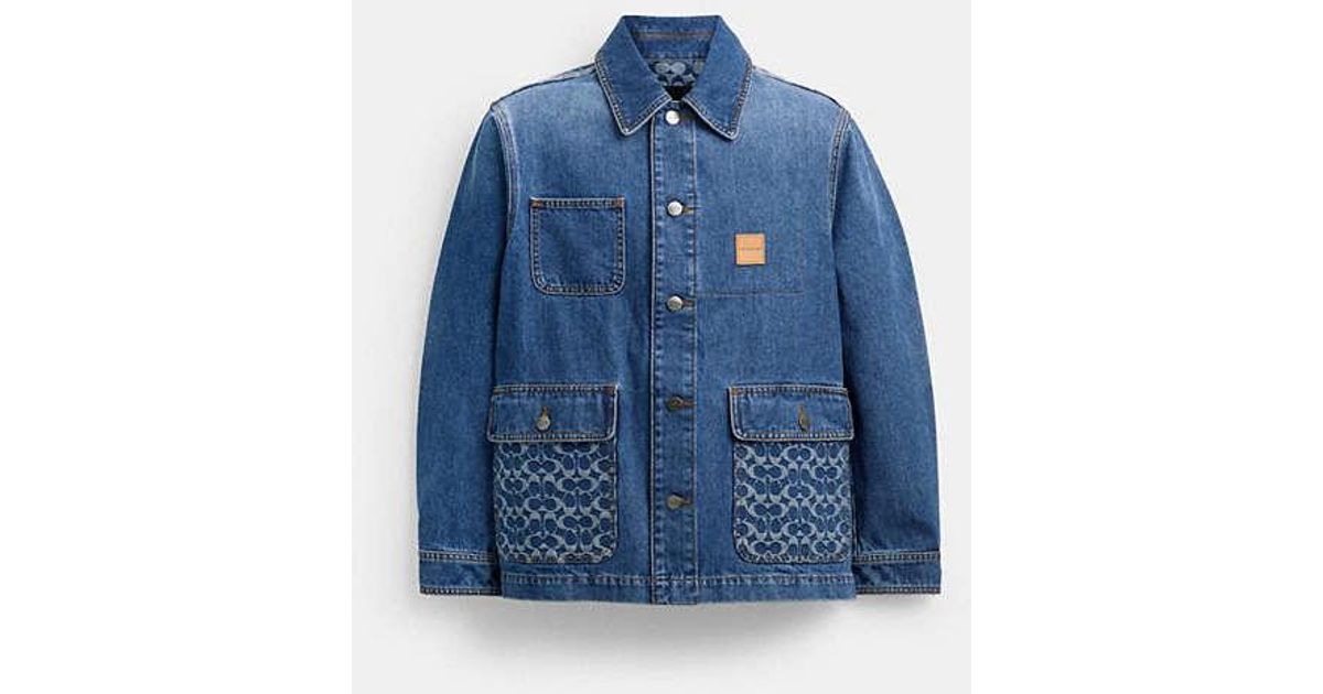 COACH Denim Chore Coat in Blue for Men | Lyst UK