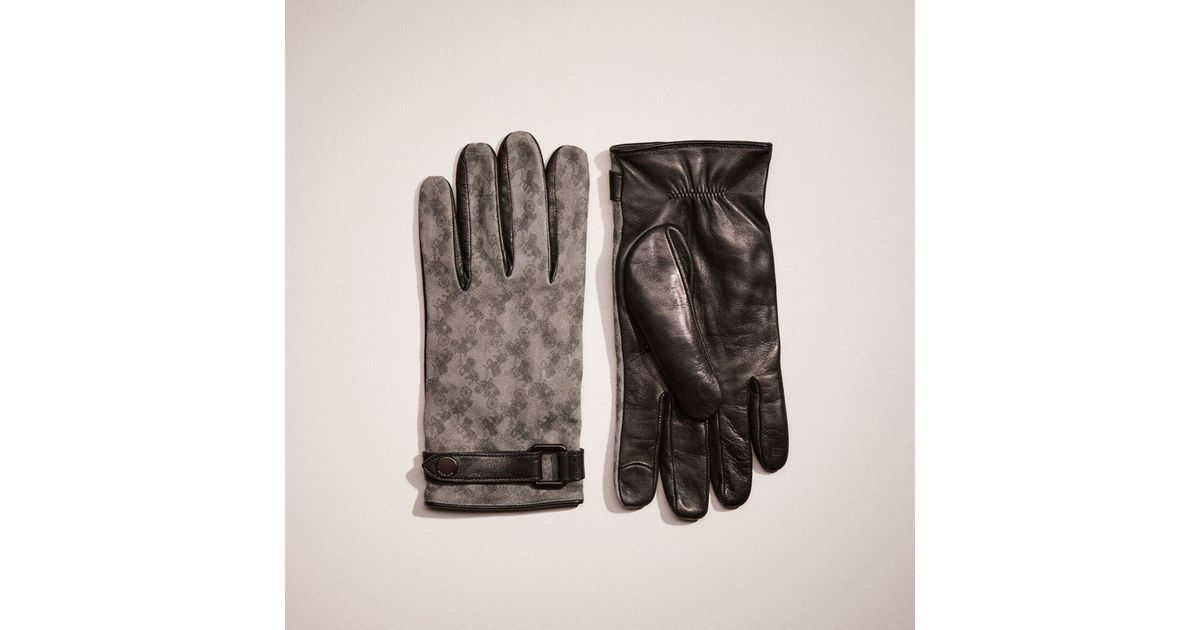 COACH Restored Horse And Carriage Tech Napa Gloves in Brown for Men | Lyst