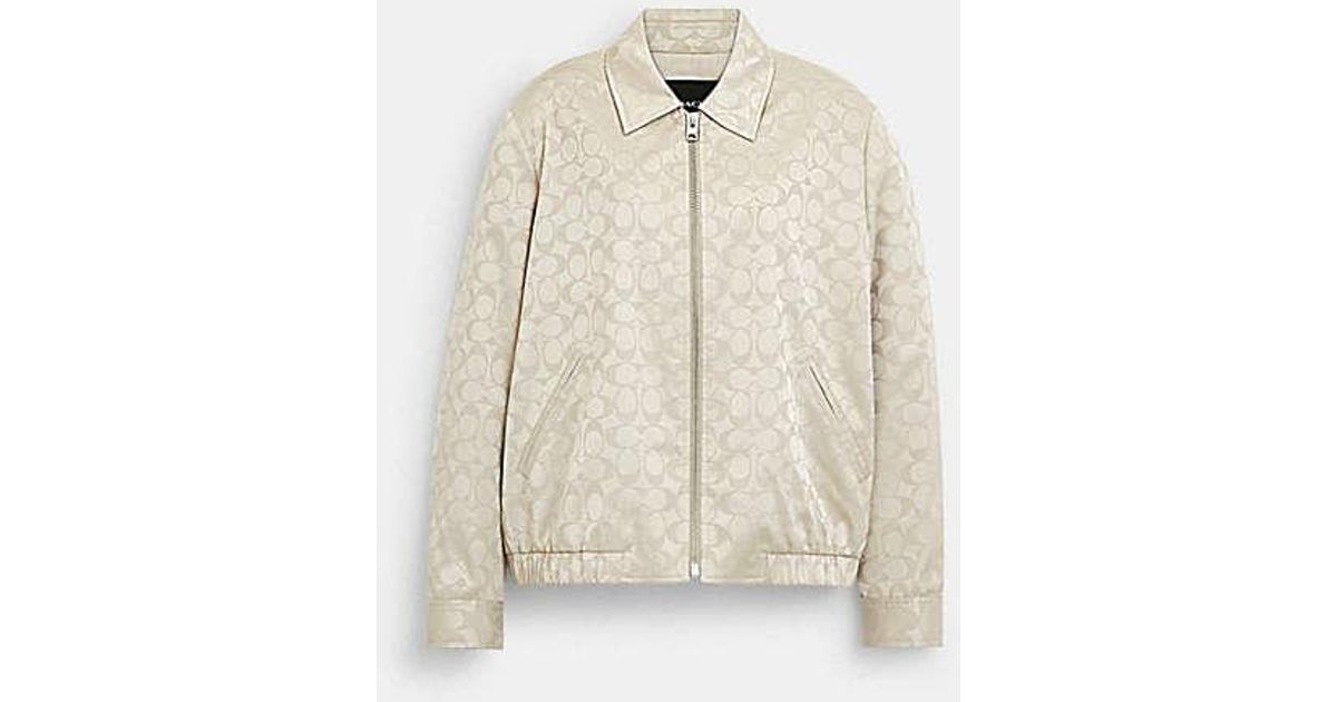 COACH Tonal Signature Souvenir Jacket in Black | Lyst