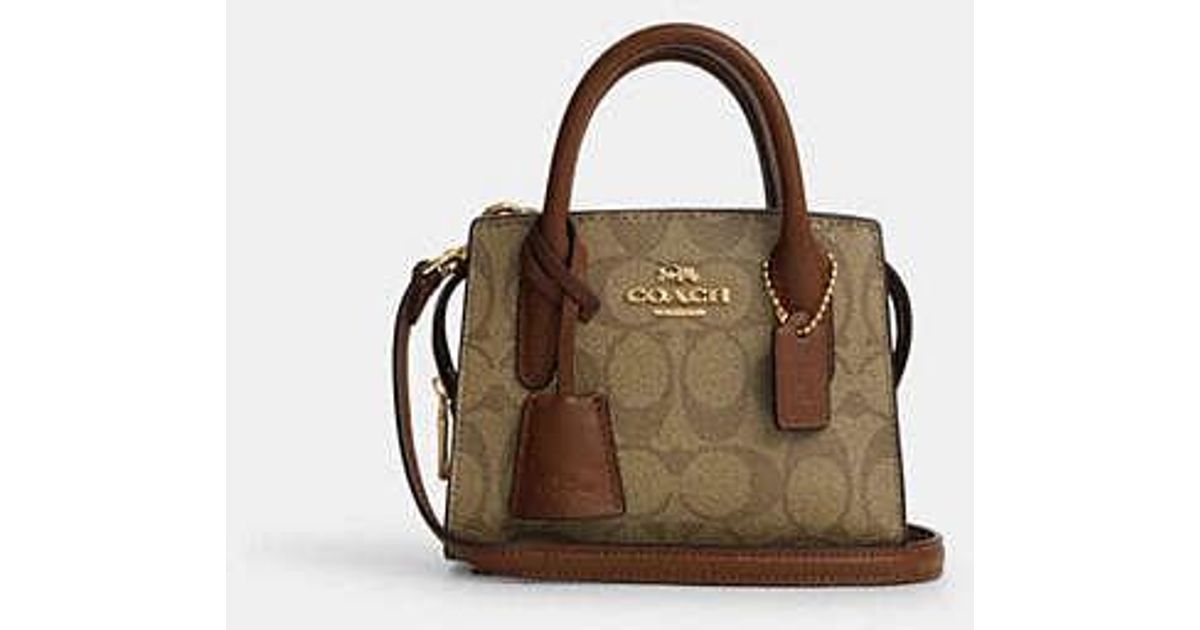 COACH Andrea Mini Carryall In Signature Canvas in Brown | Lyst