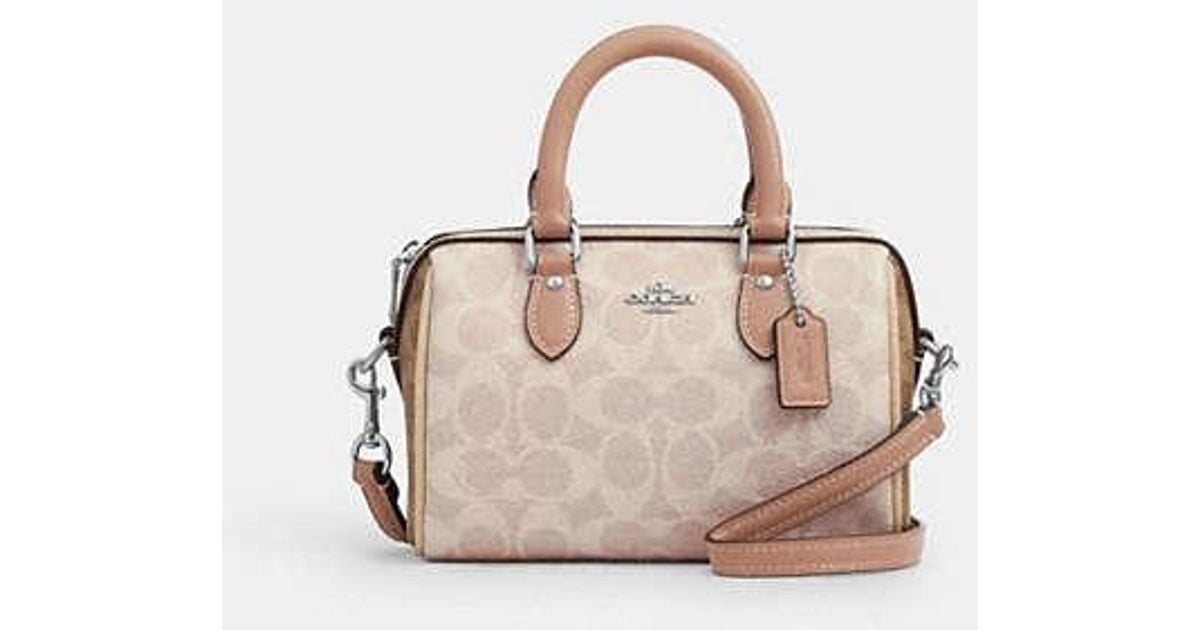 COACH Mini Rowan Crossbody Bag In Blocked Signature Canvas in Black | Lyst UK