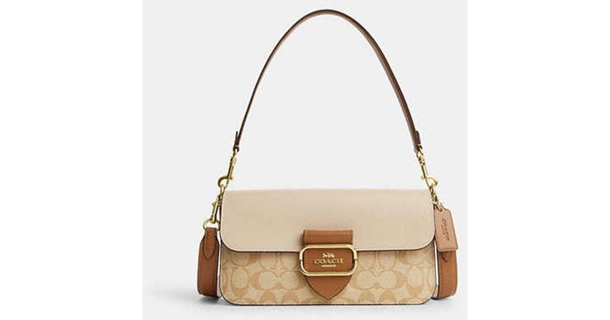 COACH Morgan Shoulder Bag In Blocked Signature Canvas in Black | Lyst