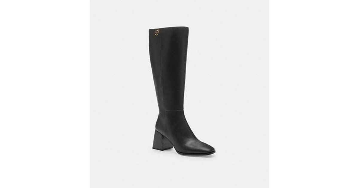COACH Shay Extended Calf Boot in Black | Lyst