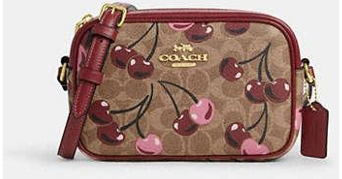 COACH Mini Jamie Camera Bag In Signature Canvas With Cherry Print in ...