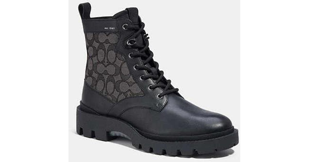 COACH Citysole Lace Up Boot In Signature Jacquard in Black for Men | Lyst