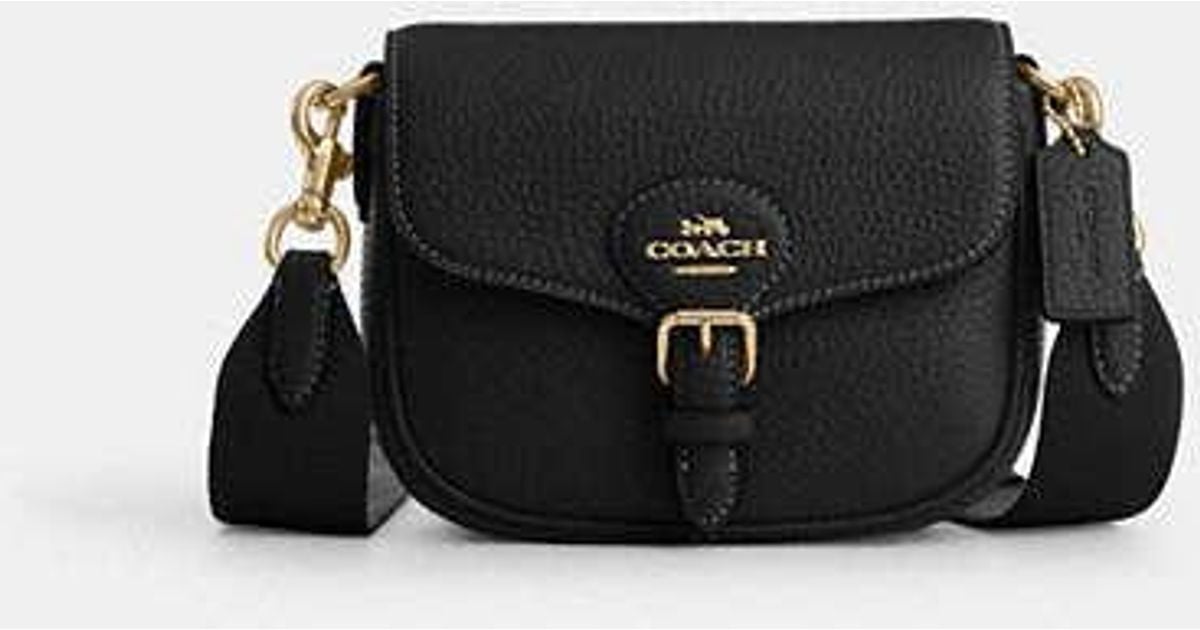 COACH Amelia Small Saddle Bag in Black | Lyst