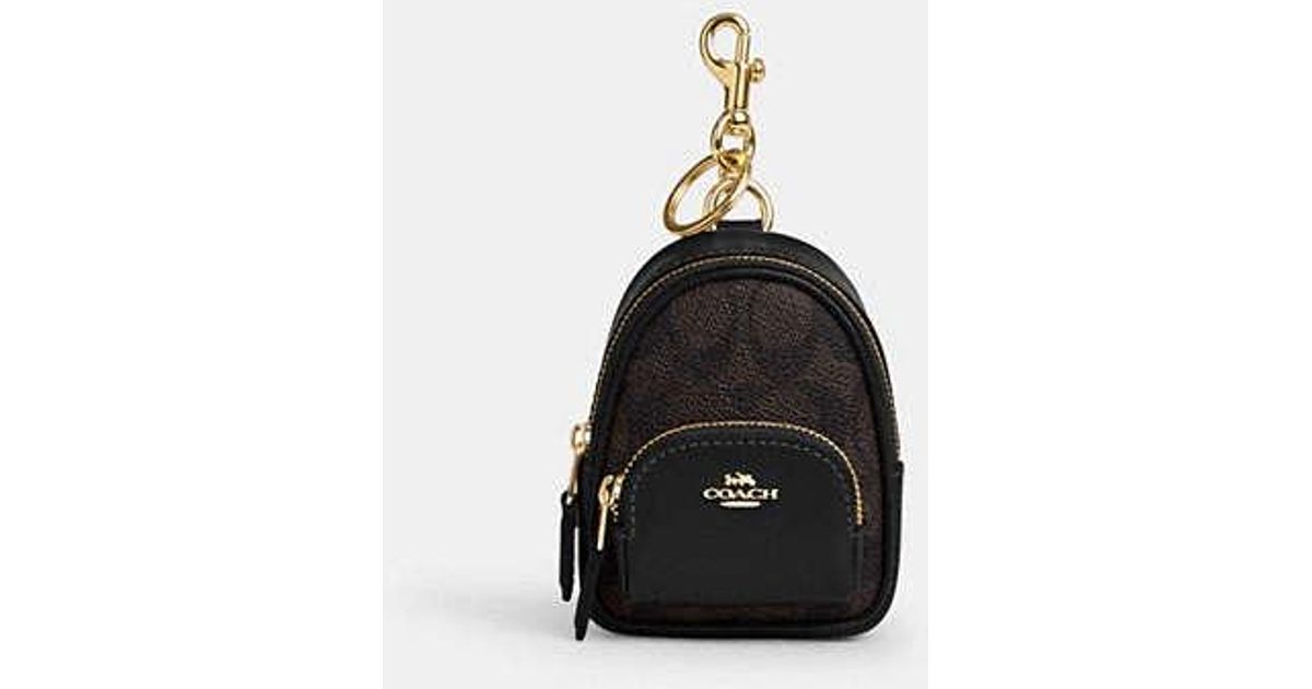 COACH Mini Court Backpack Bag Charm in Black | Lyst