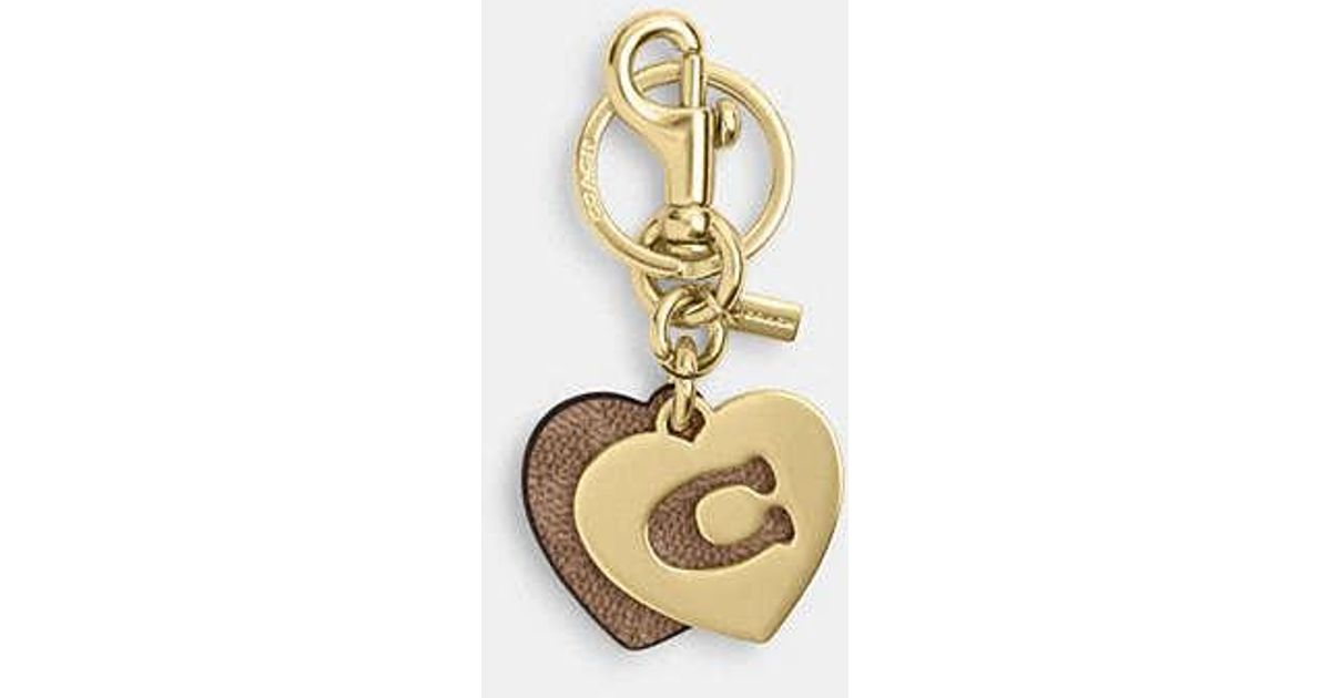 COACH Hearts Key Ring In Signature Canvas in Black | Lyst