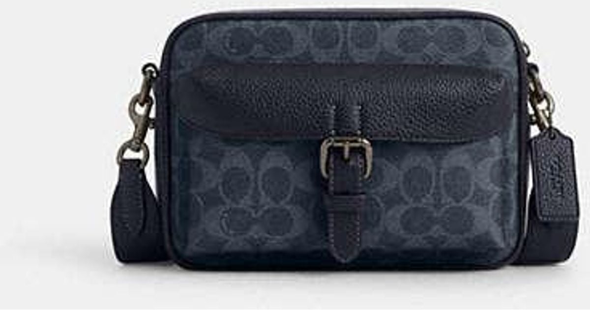 COACH Warner Crossbody Bag In Signature Canvas in Black for Men | Lyst