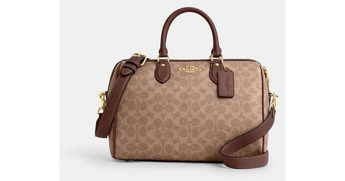 COACH Rowan Large Satchel Bag In Signature Canvas in Black | Lyst