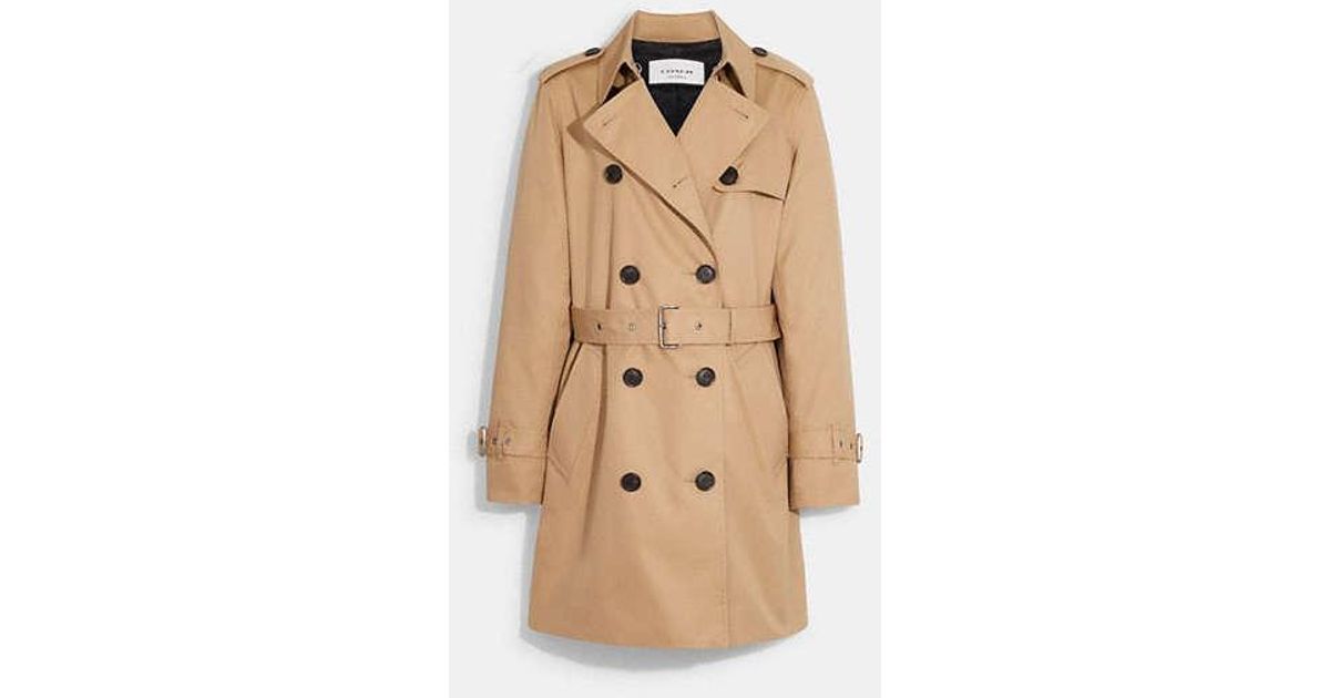 COACH Solid Mid Trench in Natural | Lyst