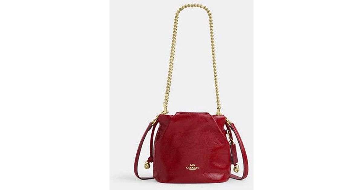 COACH Faye Mini Drawstring Bag in Red | Lyst