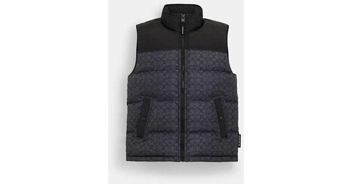 COACH Signature Down Vest In Recycled Polyester in Black for Men | Lyst