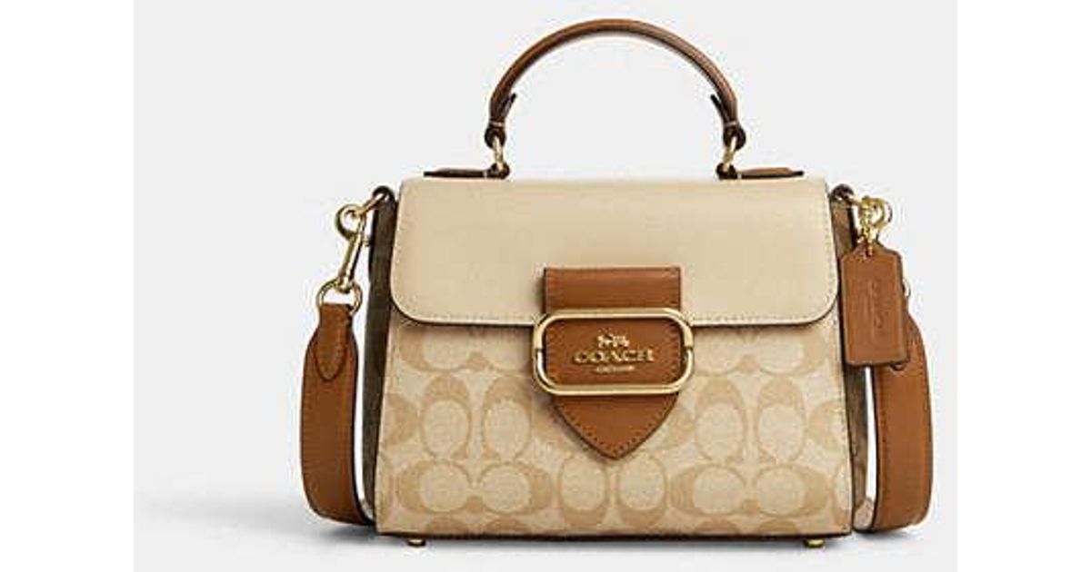 COACH Morgan Top Handle Satchel Bag In Blocked Signature Canvas in ...
