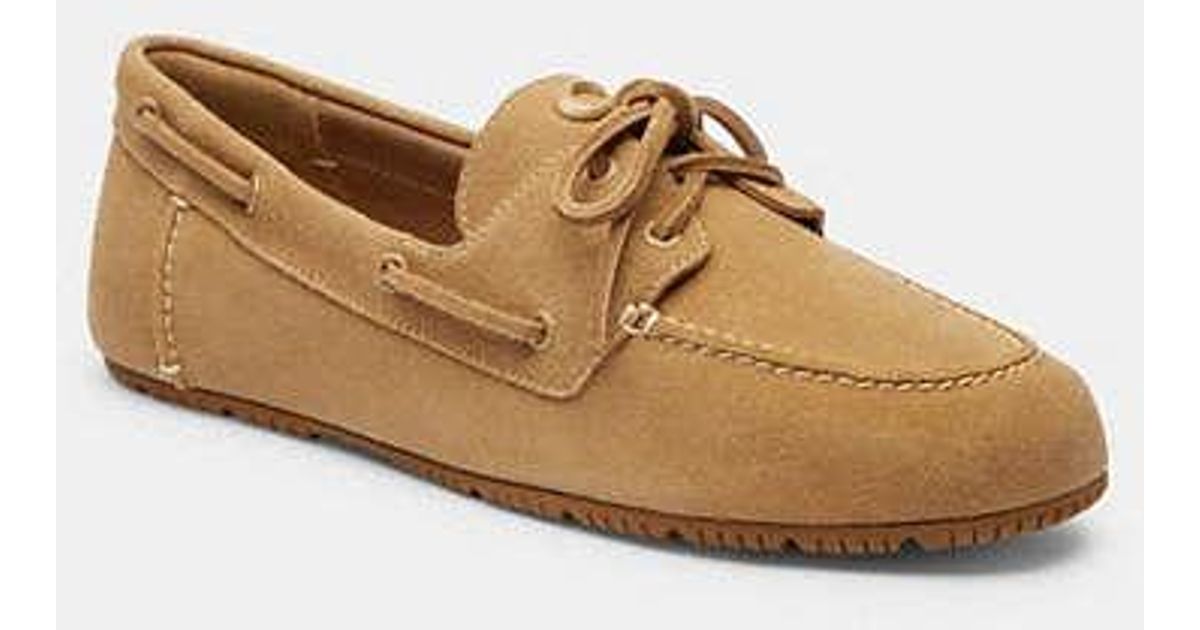 COACH Sculpted C Boat Shoe in Black | Lyst