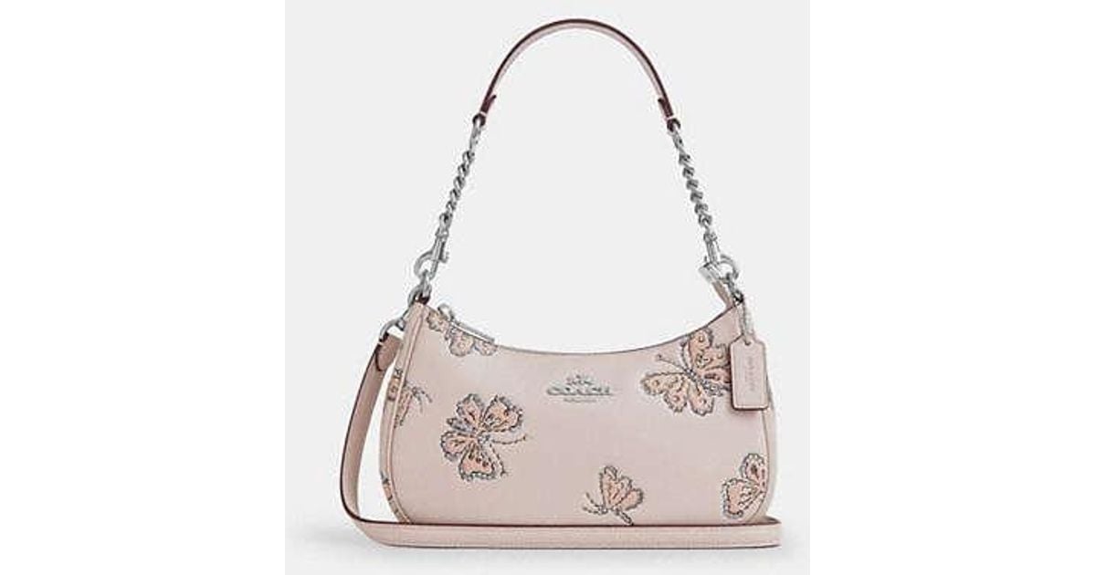 COACH Teri Shoulder Bag With Butterfly Print in Black | Lyst