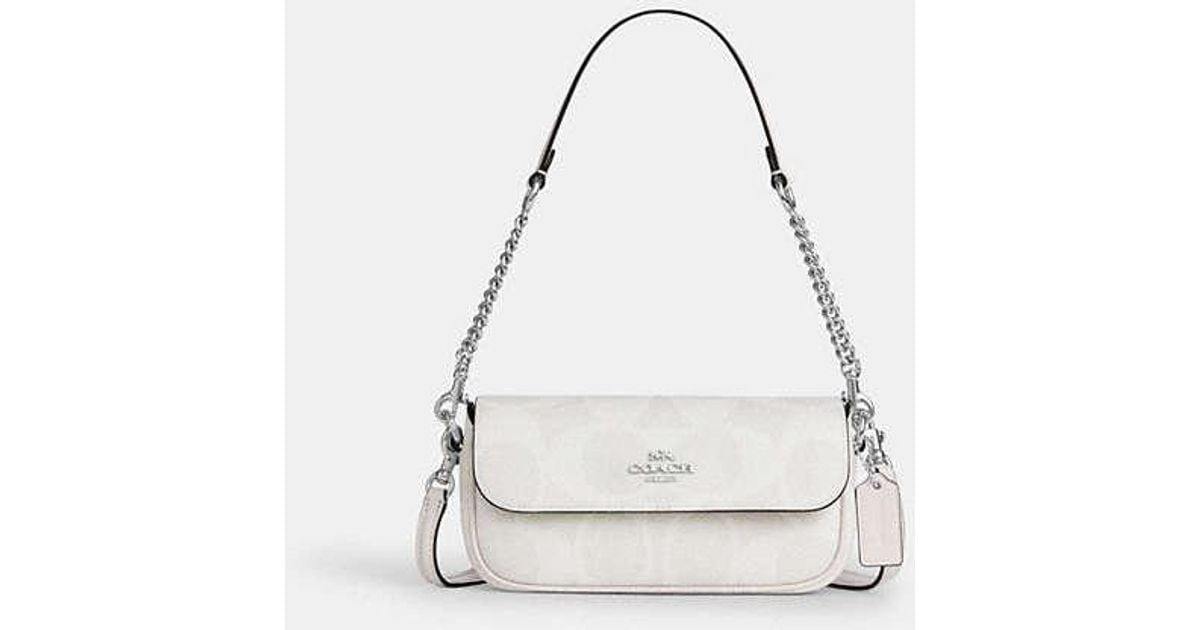 COACH Hailey Flap Bag In Signature Canvas in Black | Lyst