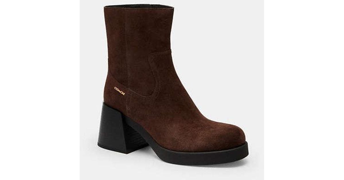 COACH Block Heel Boot in Black | Lyst