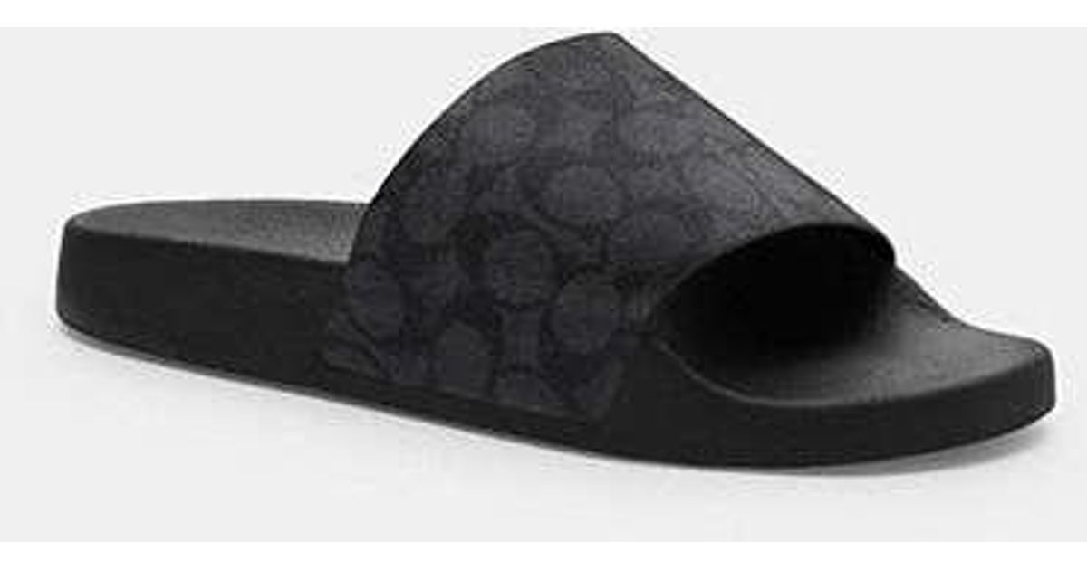 COACH Slide In Signature Canvas in Black for Men | Lyst UK