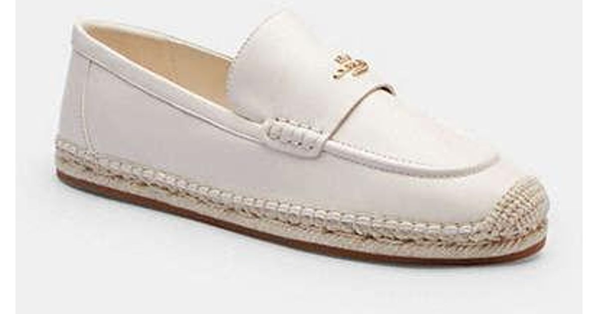 COACH Loafer Espadrille in White | Lyst