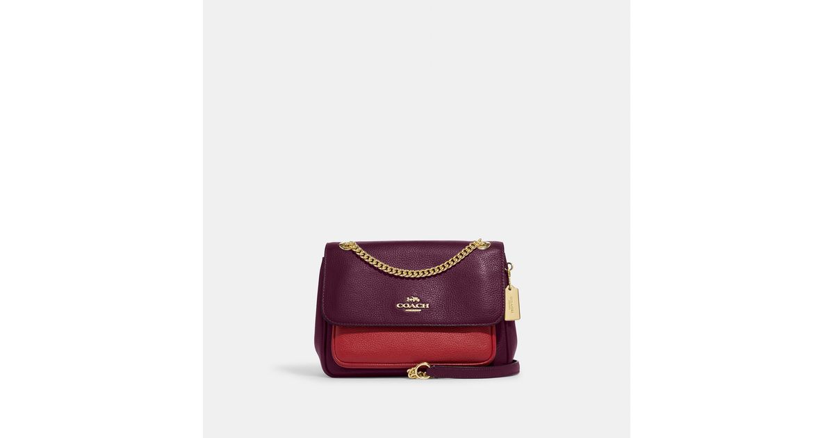 Coach Outlet Leather Klare Crossbody 25 In Colorblock In Purple Red Lyst