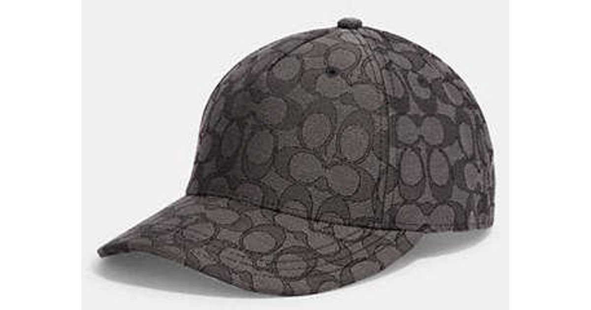 COACH Signature Jacquard Baseball Hat in Black | Lyst