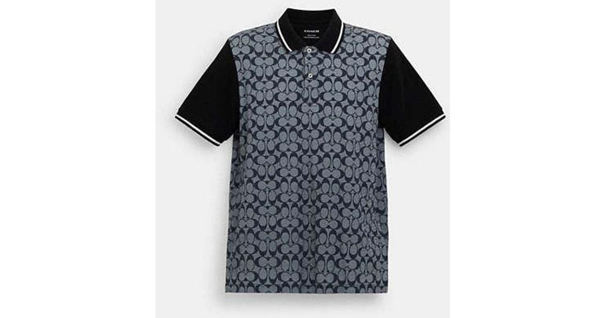 COACH Signature Polo in Black for Men | Lyst