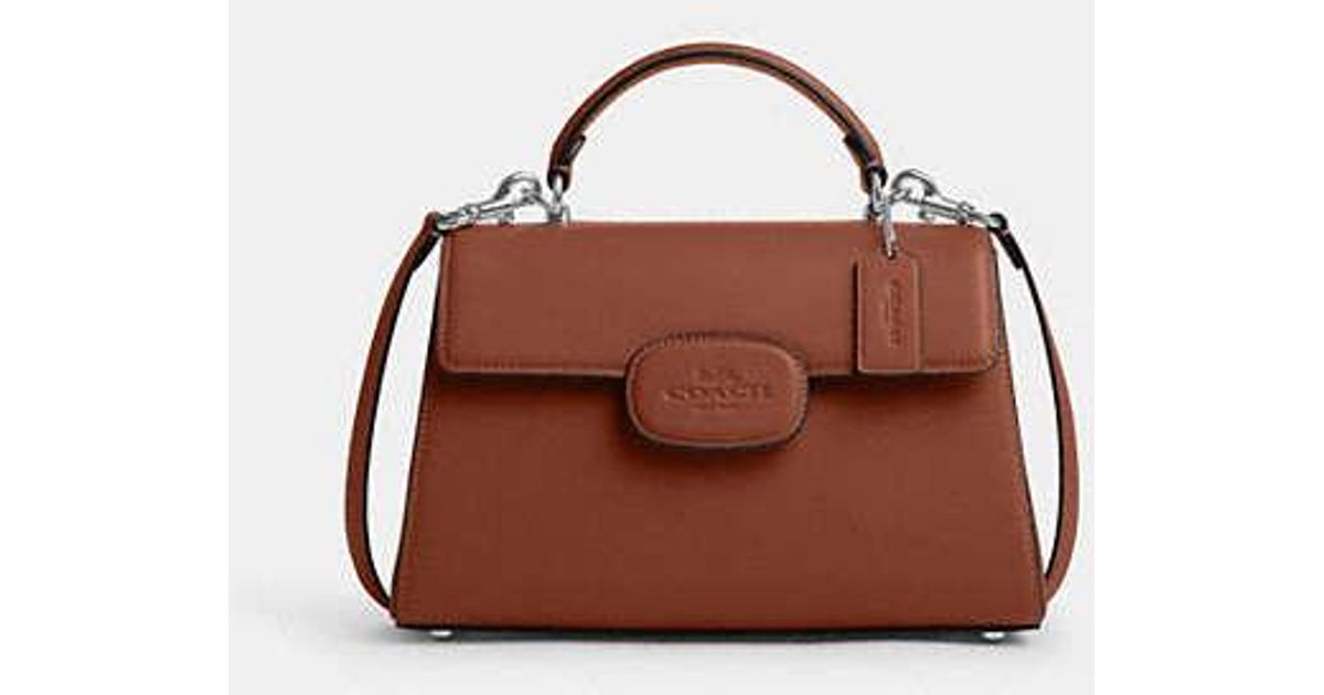 COACH Eliza Top Handle Bag in Brown | Lyst