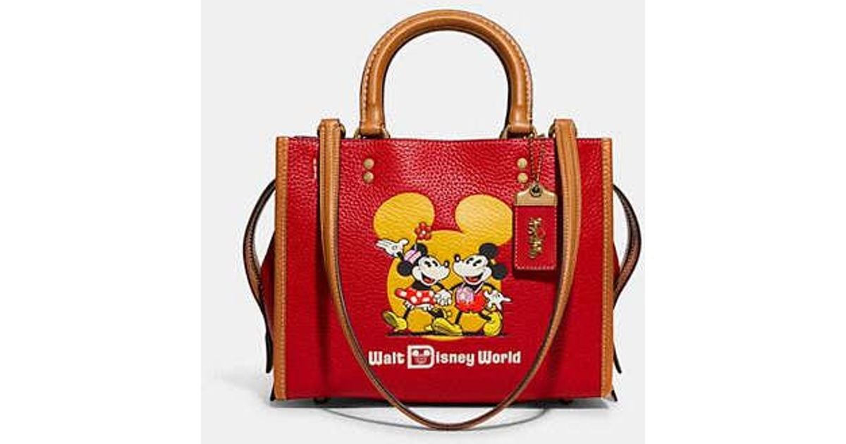 COACH Disney X Coach Rogue Bag 25 With Mickey Mouse And Minnie Mouse ...