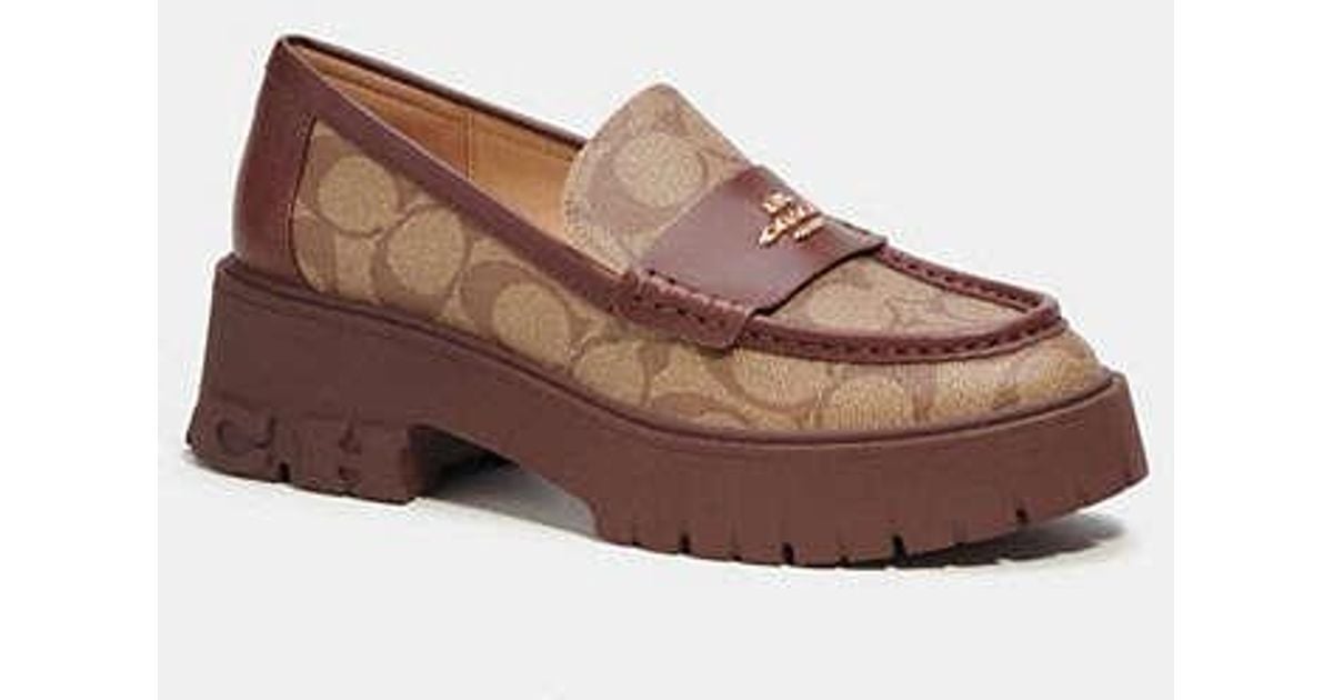 COACH Ruthie Loafer In Signature Canvas in Brown | Lyst UK