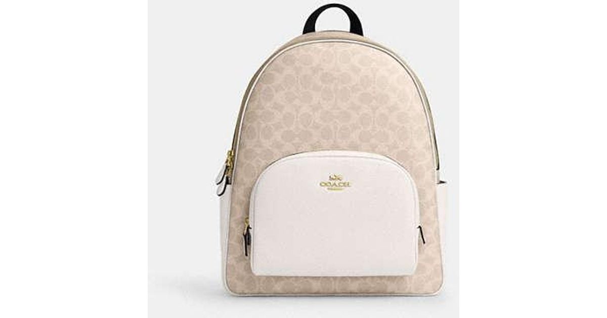 COACH Large Court Backpack In Signature Canvas in Black | Lyst
