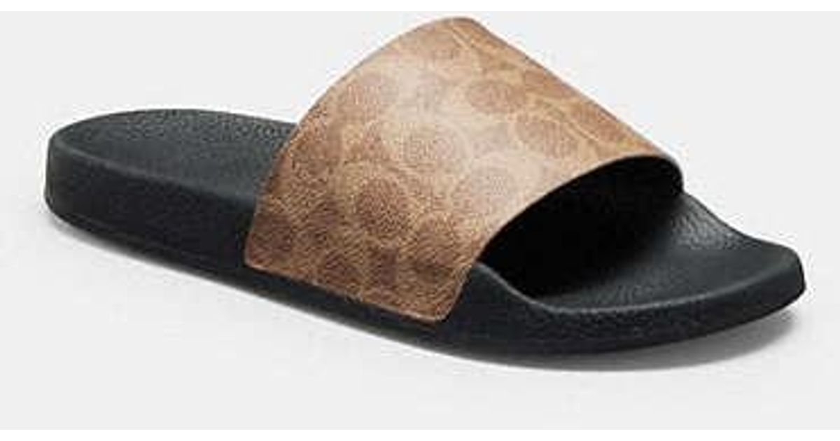 COACH Udele Sport Slide In Signature Canvas in Black | Lyst