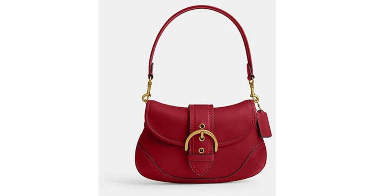COACH Soho Flap Bag In Regenerative Leather in Red | Lyst